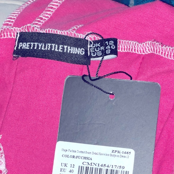 Dresses | Nwt Pretty Little Thing Shape Fuschia Contrast Seam Detail ...